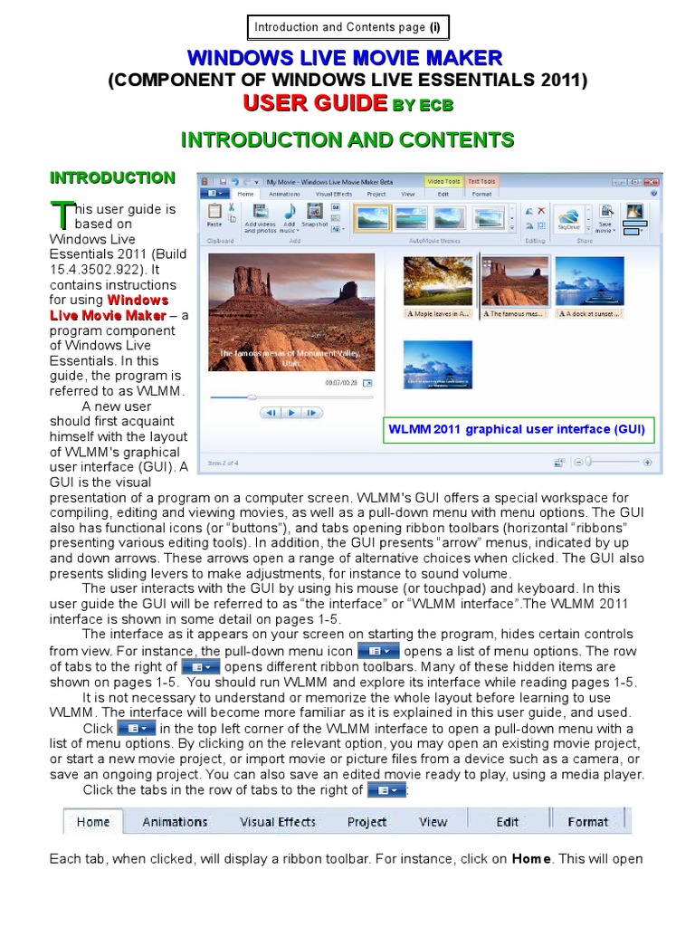 Windows Live Movie Maker 2011 User Guide | PDF | Graphical User ...