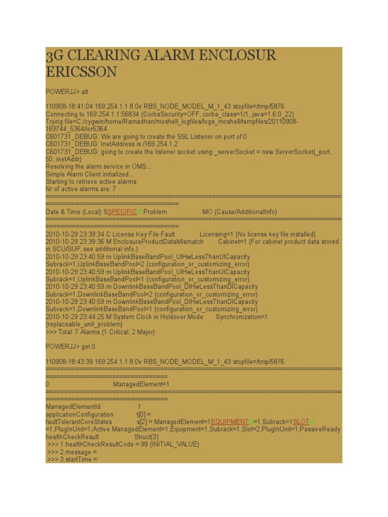 3G Clearing Alarm Enclosur Ericsson | PDF | Computer Engineering ...