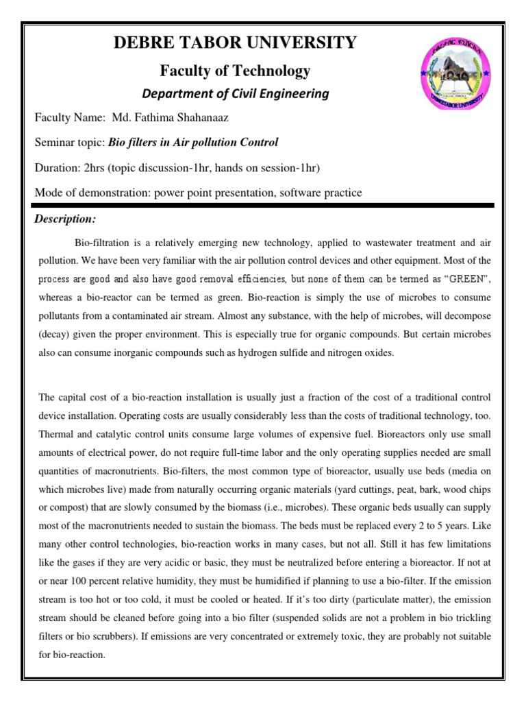 Debre Tabor University: Faculty of Technology | PDF