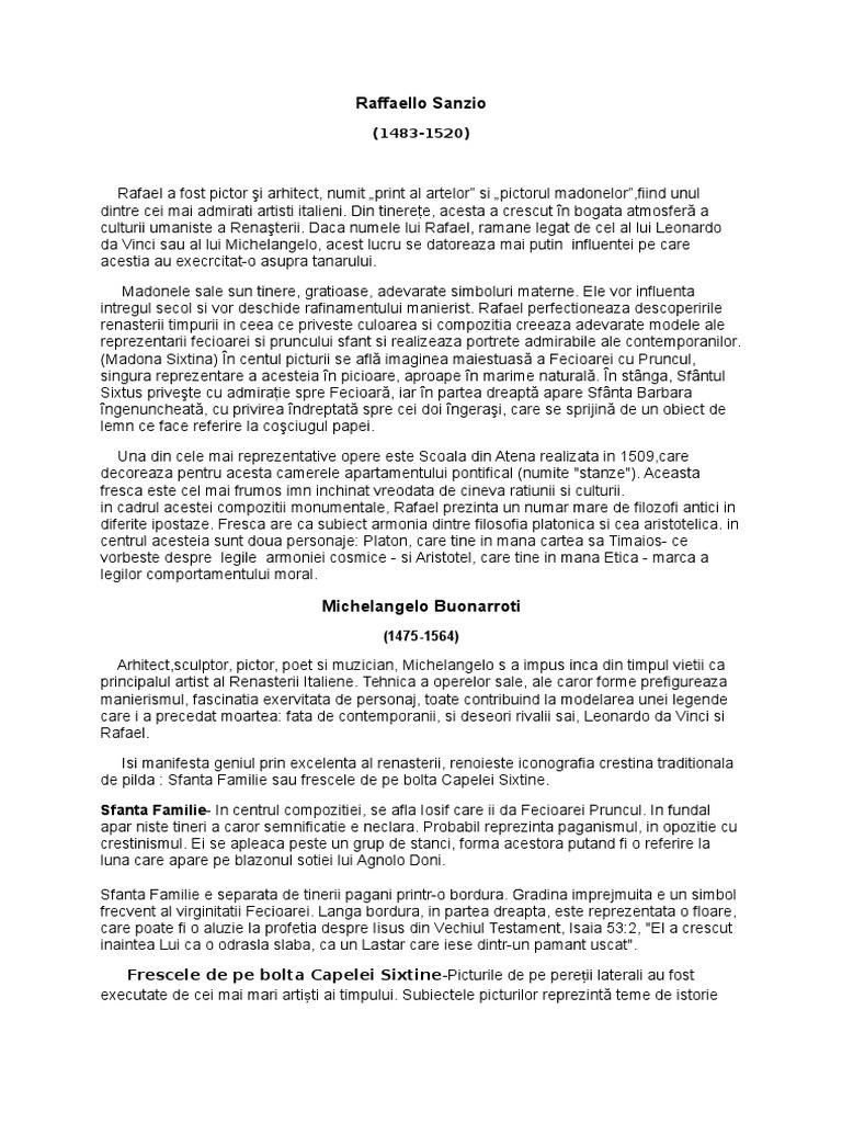 Pictura in Renastere | PDF