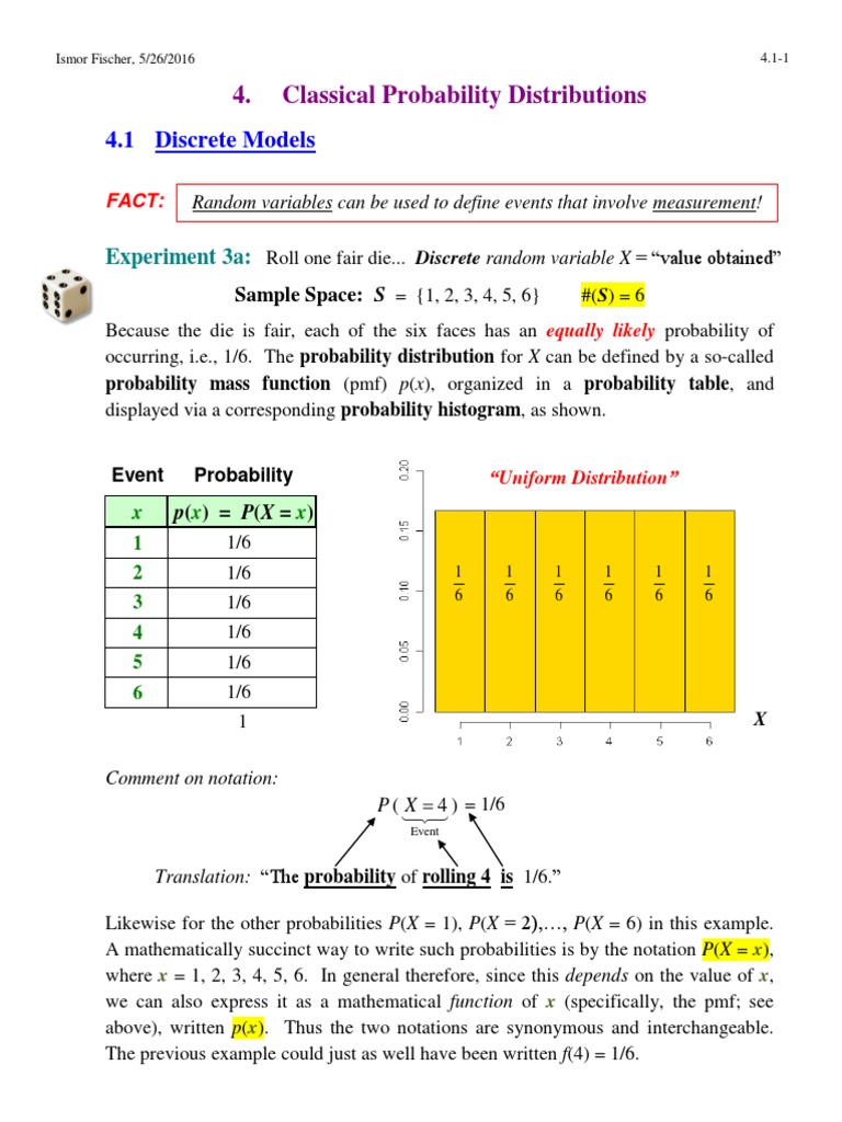 4.1 - Discrete Statistics | Download Free PDF | Probability Theory ...