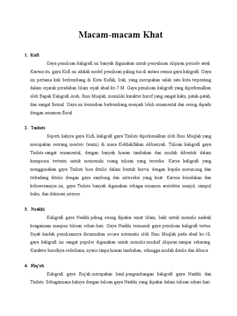 Macam Macam Khat | PDF