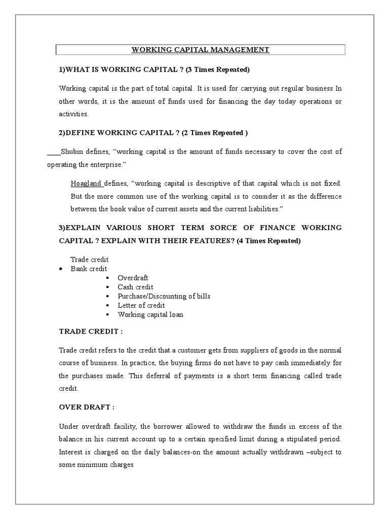 Understanding Working Capital Management | PDF | Business | Finance ...