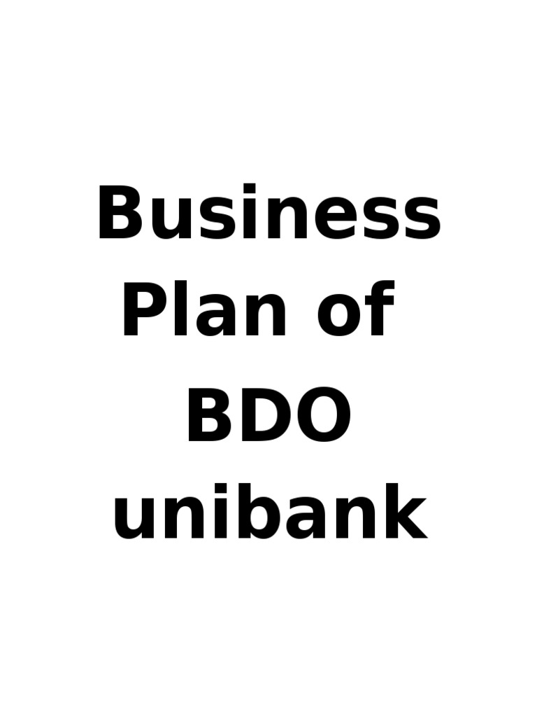 Business Plan of BDO Unibank | PDF