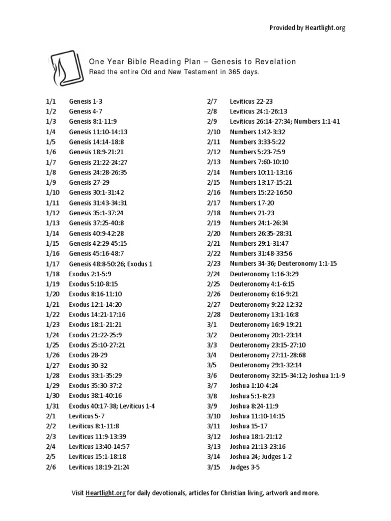Bible Reading Plan: Straight Through | PDF | Books Of Chronicles | Book ...