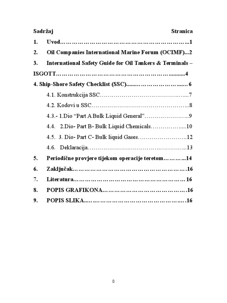 ISGOTT and Ship Shore Checklist | PDF