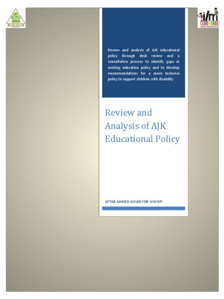 Policy Review - AJK Educational Policies and Plans | PDF | Curriculum | Educational Assessment