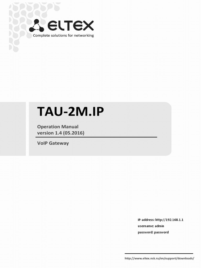 Tau 2m-Ip User-Manual 1.13.1 en | PDF | Ip Address | Gateway ...