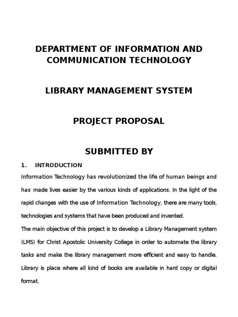 Proposal For Library Management System (LMS) 2016 | PDF | Libraries ...