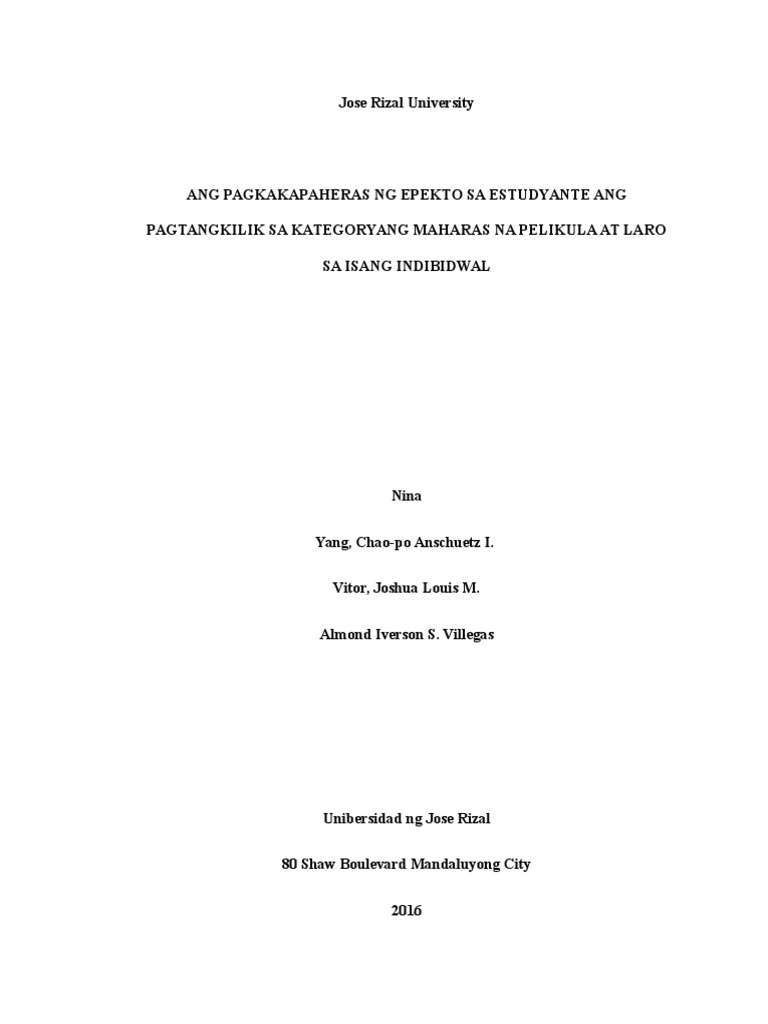 Filipino Thesis Final | PDF