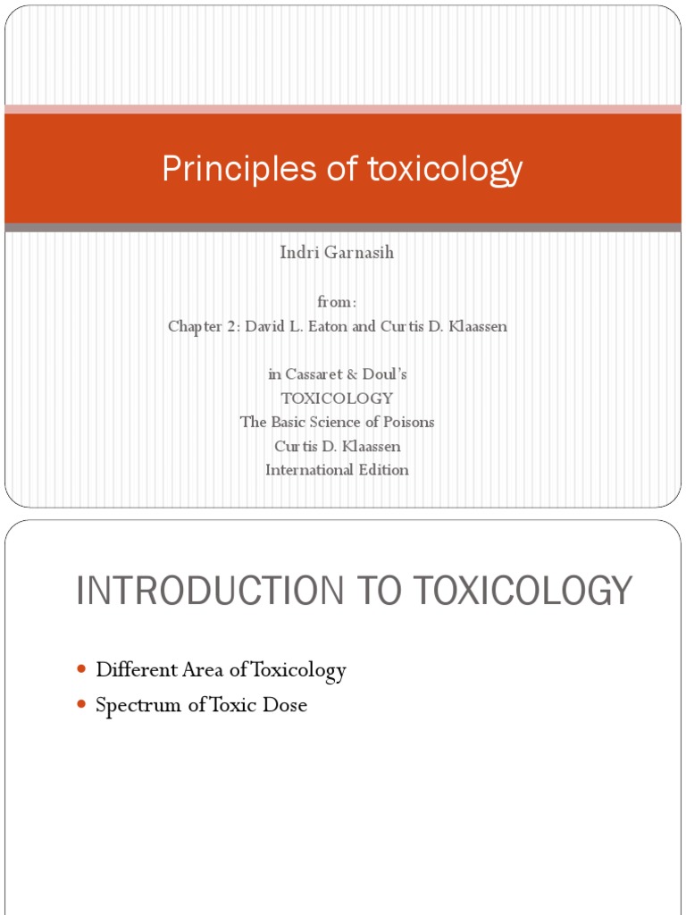 Principles of Toxicology | Toxicology | Toxicity