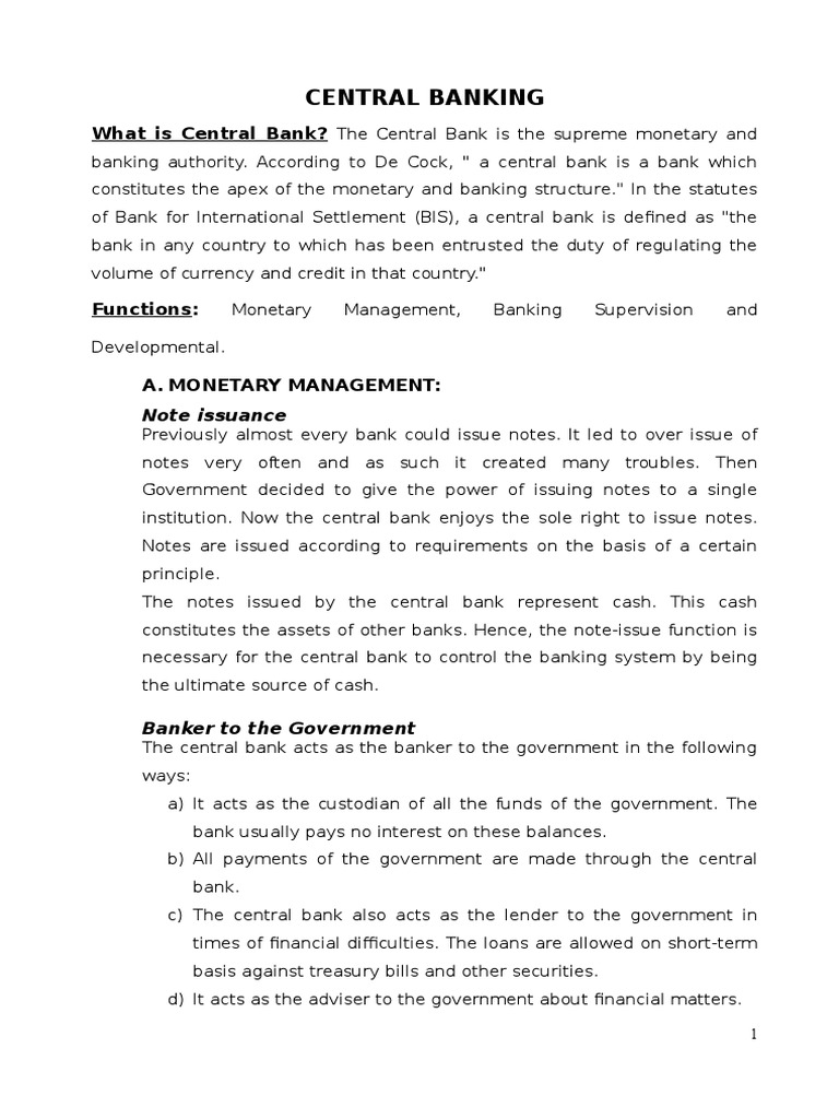 Central Banking | PDF | Central Banks | Open Market Operation