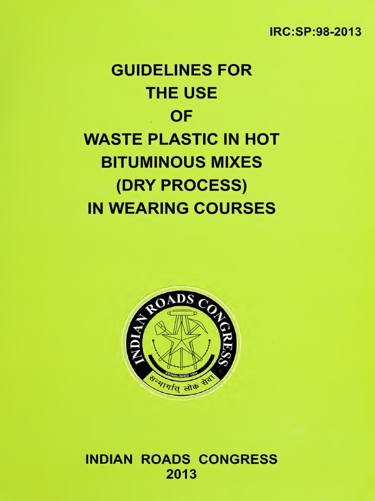 IRC SP 98 2013 Waste Plastic Dry Process | PDF | Polyethylene | Asphalt