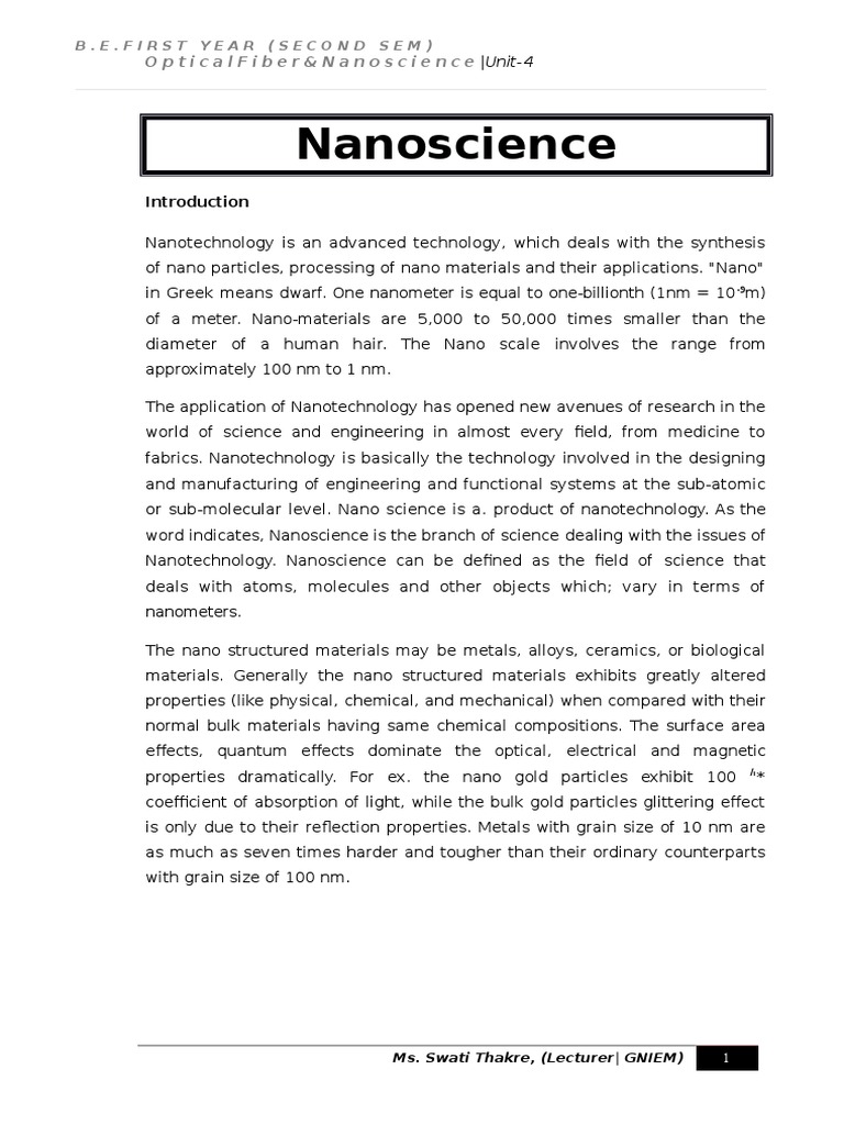 Nano | PDF | Scanning Tunneling Microscope | Nanotechnology