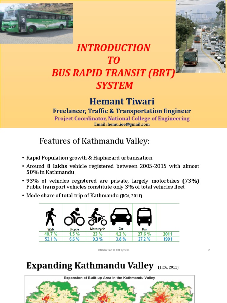 TO Bus Rapid Transit (BRT) System: Hemant Tiwari | PDF | Bus Transport ...
