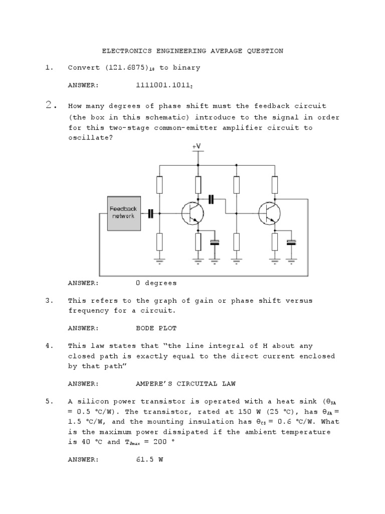 Electronics Engineering Average Questions Solved | PDF