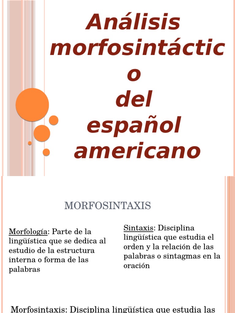 Morfosintaxis | PDF | Oración (Lingüística) | Verbo