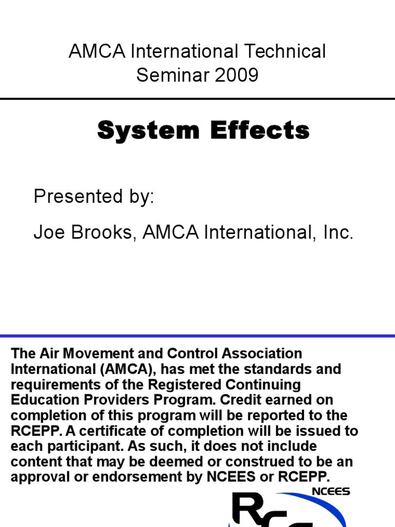 05 PPT System Effects 06 | PDF | Mechanical Fan | Duct (Flow)