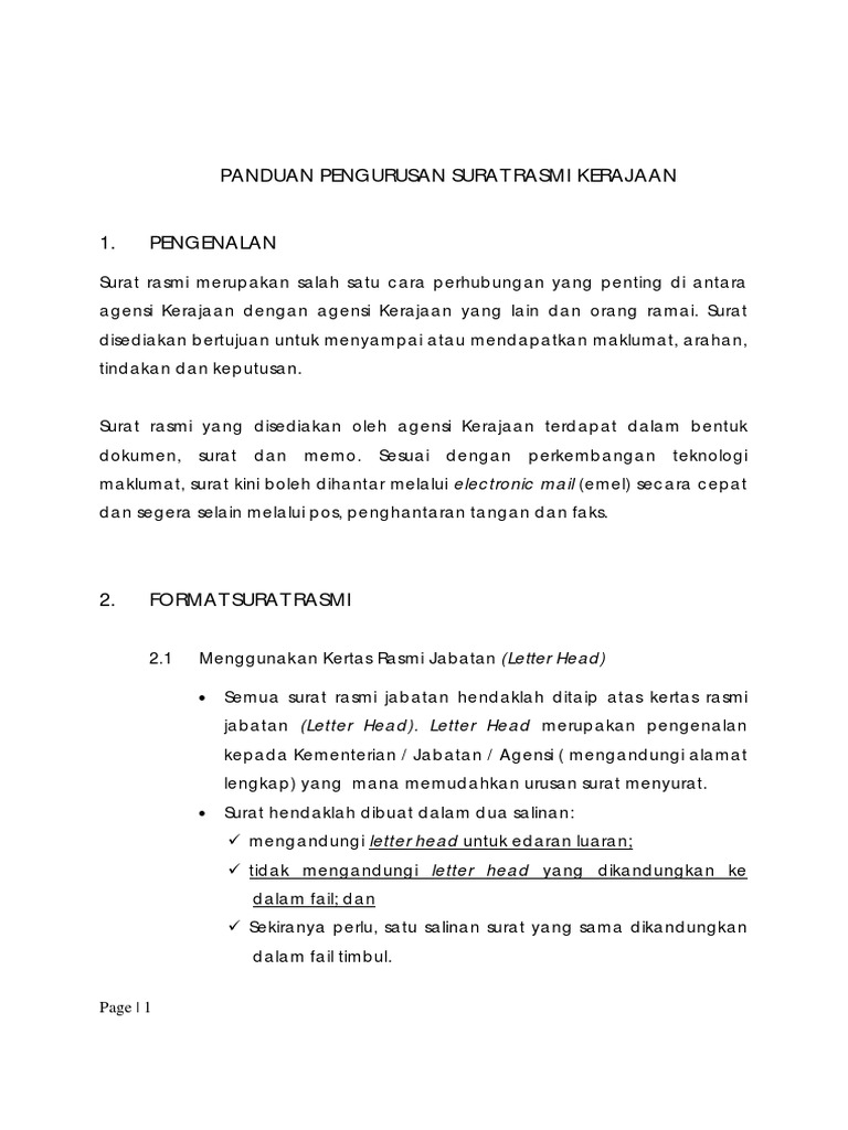 Pengurusan Surat Rasmi PDF | PDF