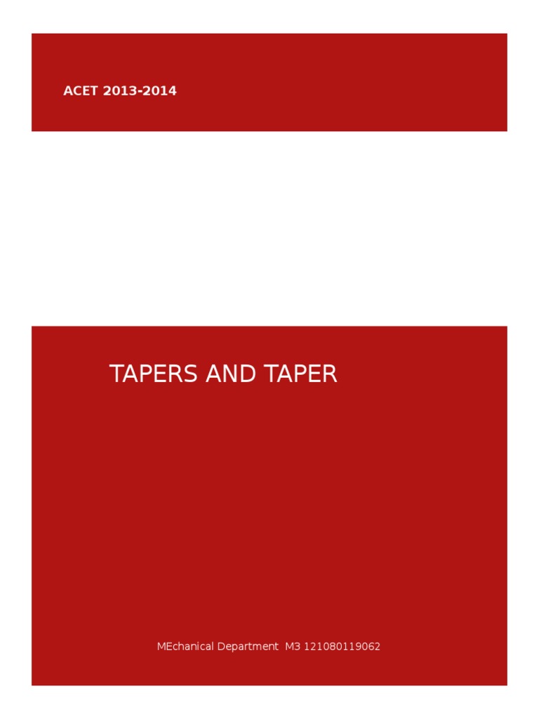 Tapers and Taper Turning | PDF | Rotation Around A Fixed Axis | Angle