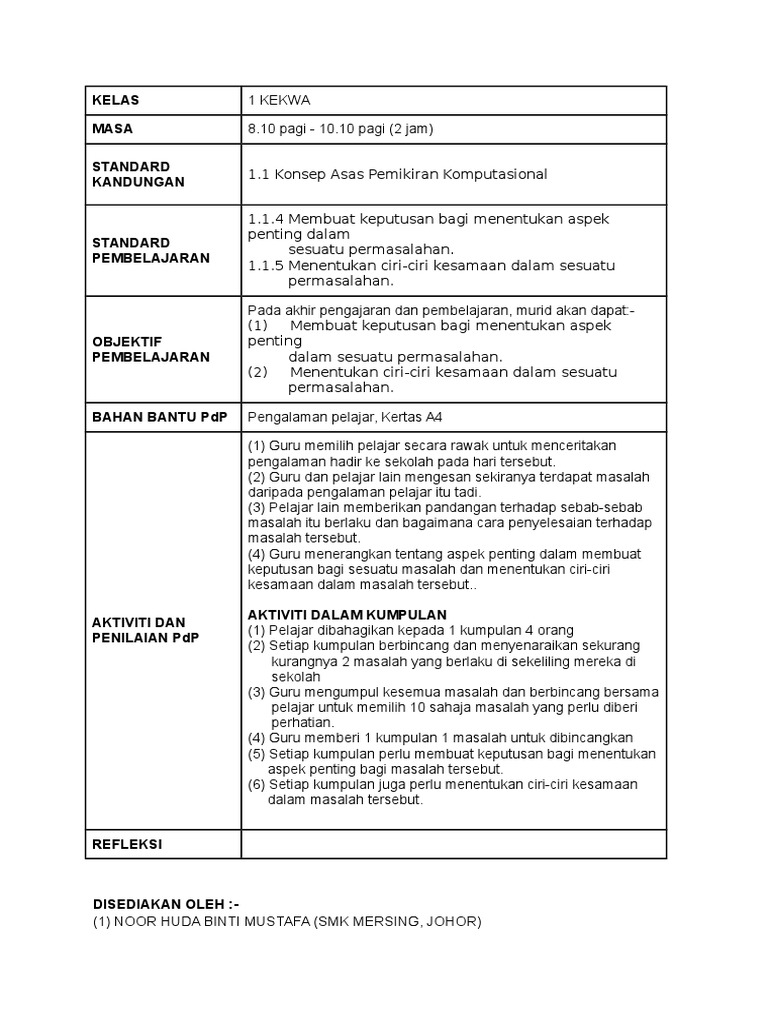RPH Ask (Asas Pemikiran Komputasional) | PDF