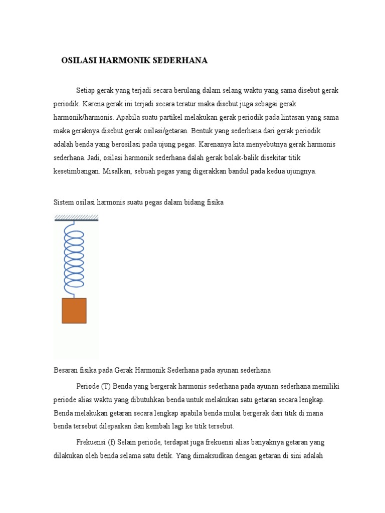 Osilasi Harmonik Sederhana | PDF