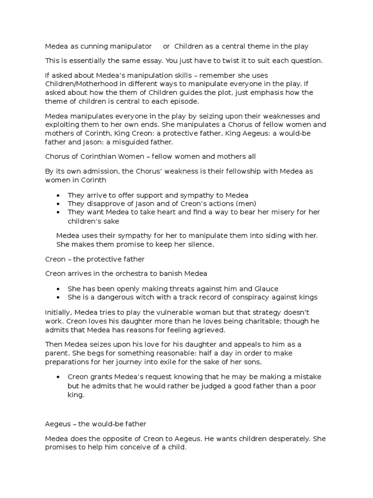 Medea Notes | Download Free PDF | Jason | Greek Mythology