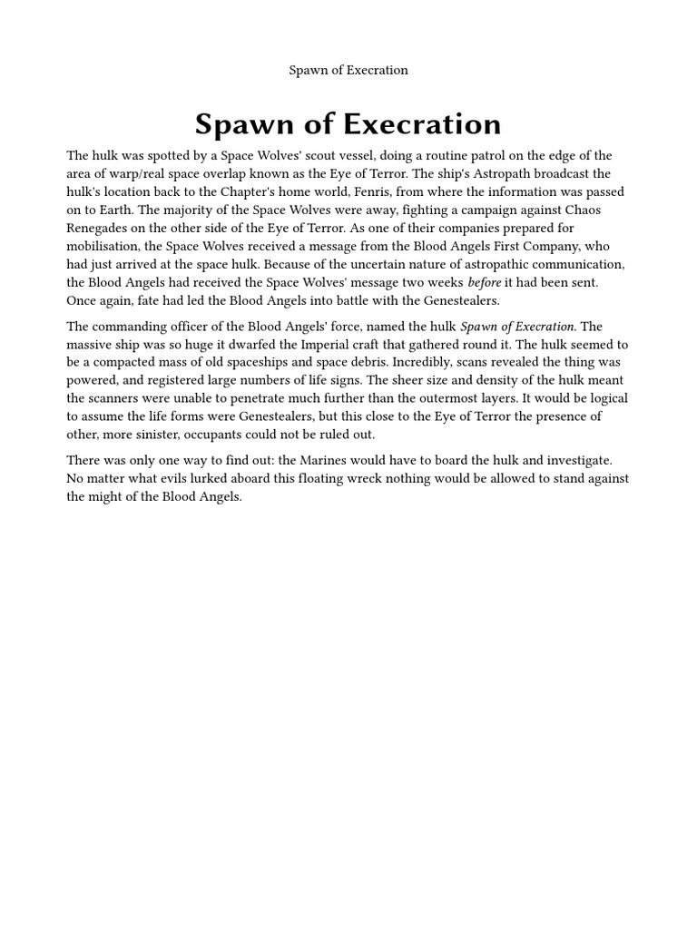 Space-Hulk-3rd 2009 Campaign2 Spawn-Of Execration | PDF | United States ...