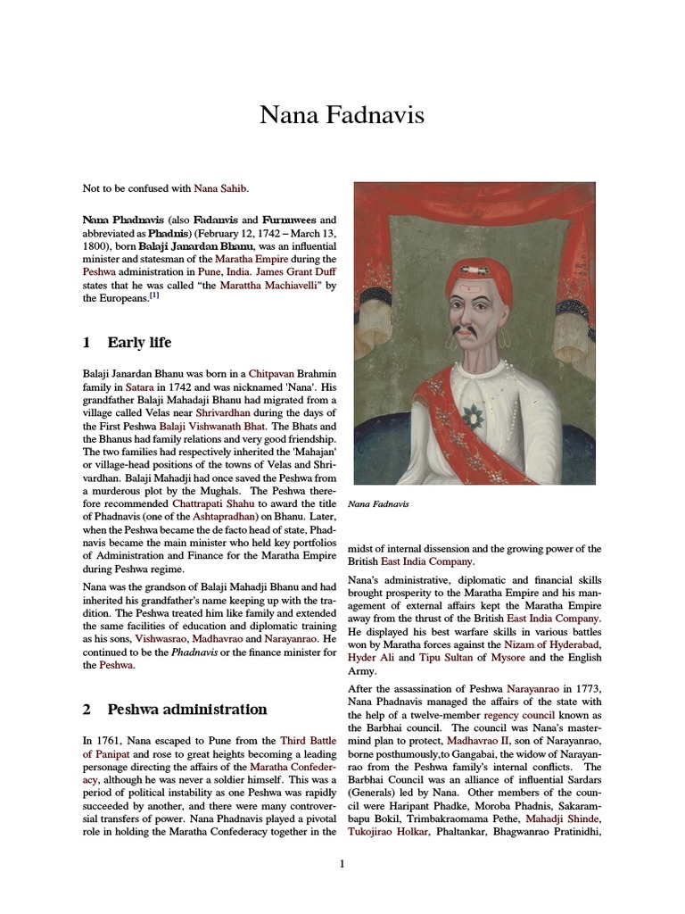 Nana Fadnavis | PDF
