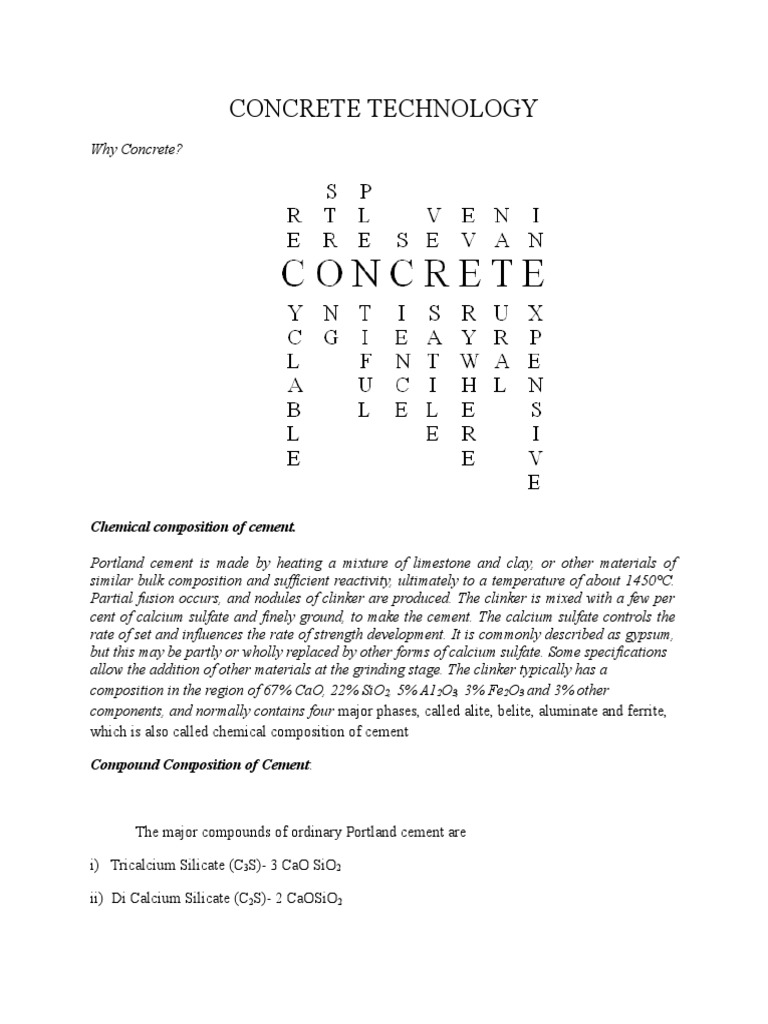 Concrete Notes | PDF | Concrete | Chemical Substances