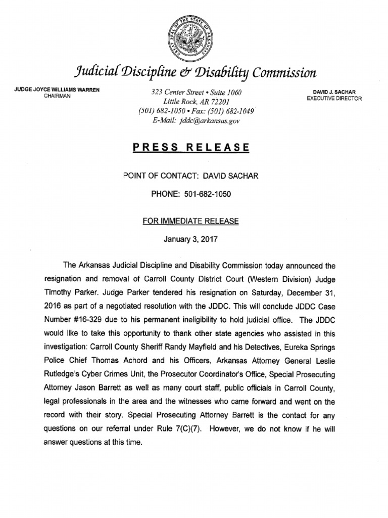 JDDC Parker Press Release | PDF