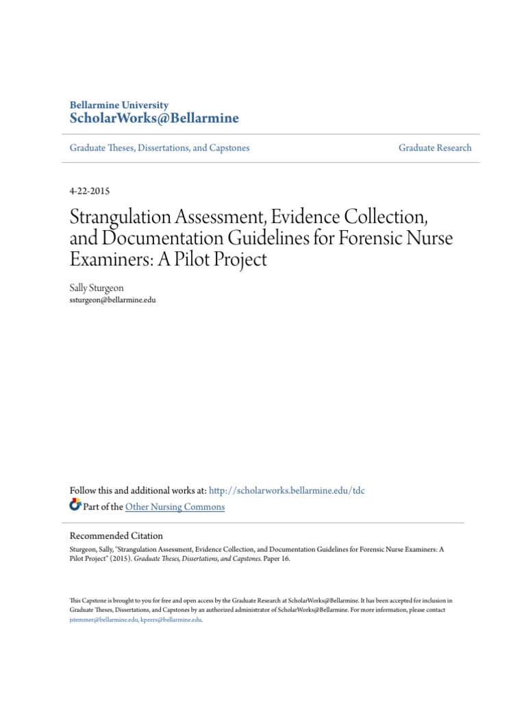 Strangulation Assessment Evidence Collection and Documentation PDF ...