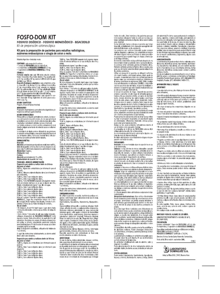 20 Fosfo-Dom Kit | PDF | Medicamentos con receta | Gastroenterología