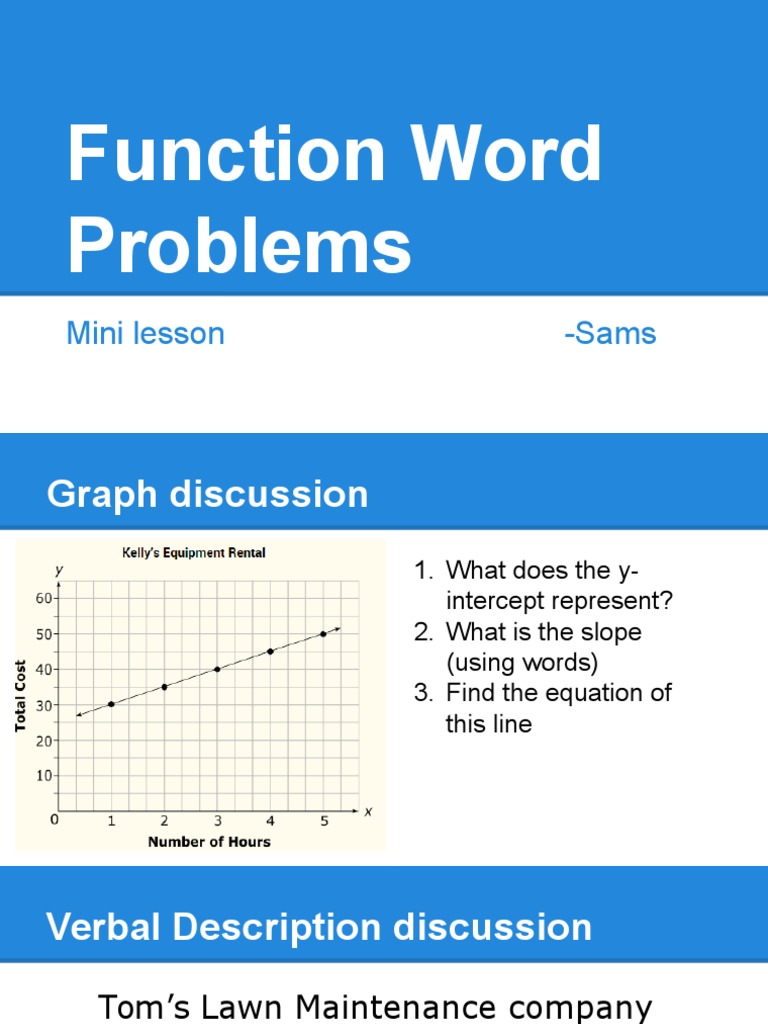 Function Word Problems Goes With Worksheet | PDF | Fee | Car Rental