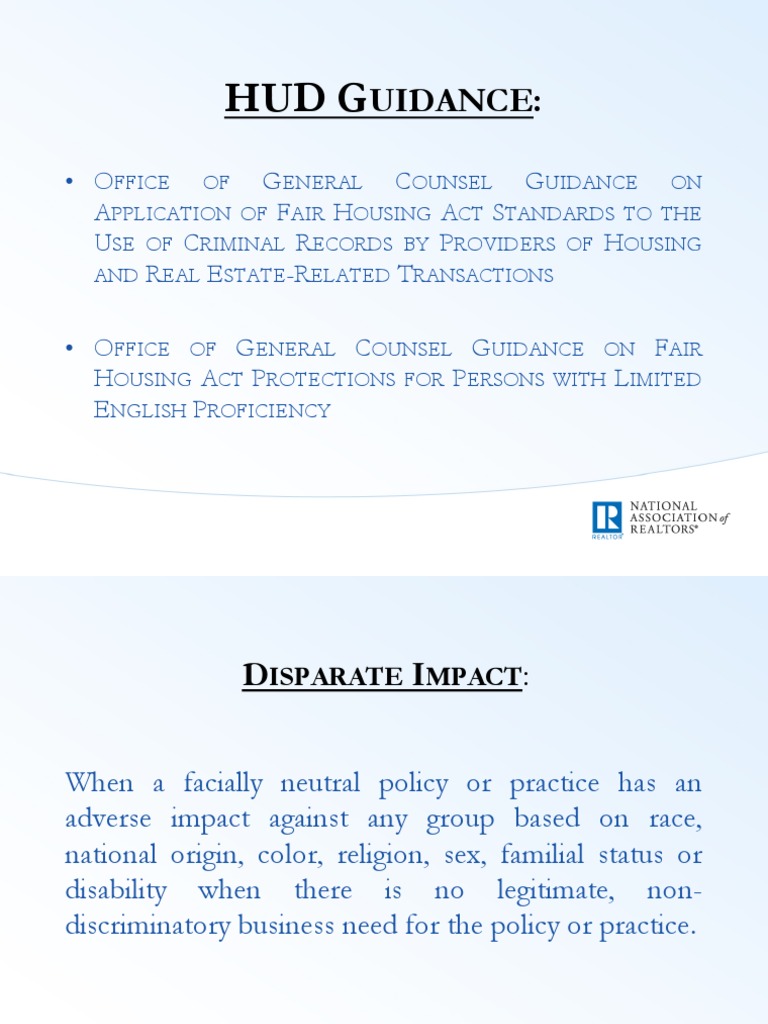 Slides From Window To The Law: Learn About New HUD Guidance | PDF