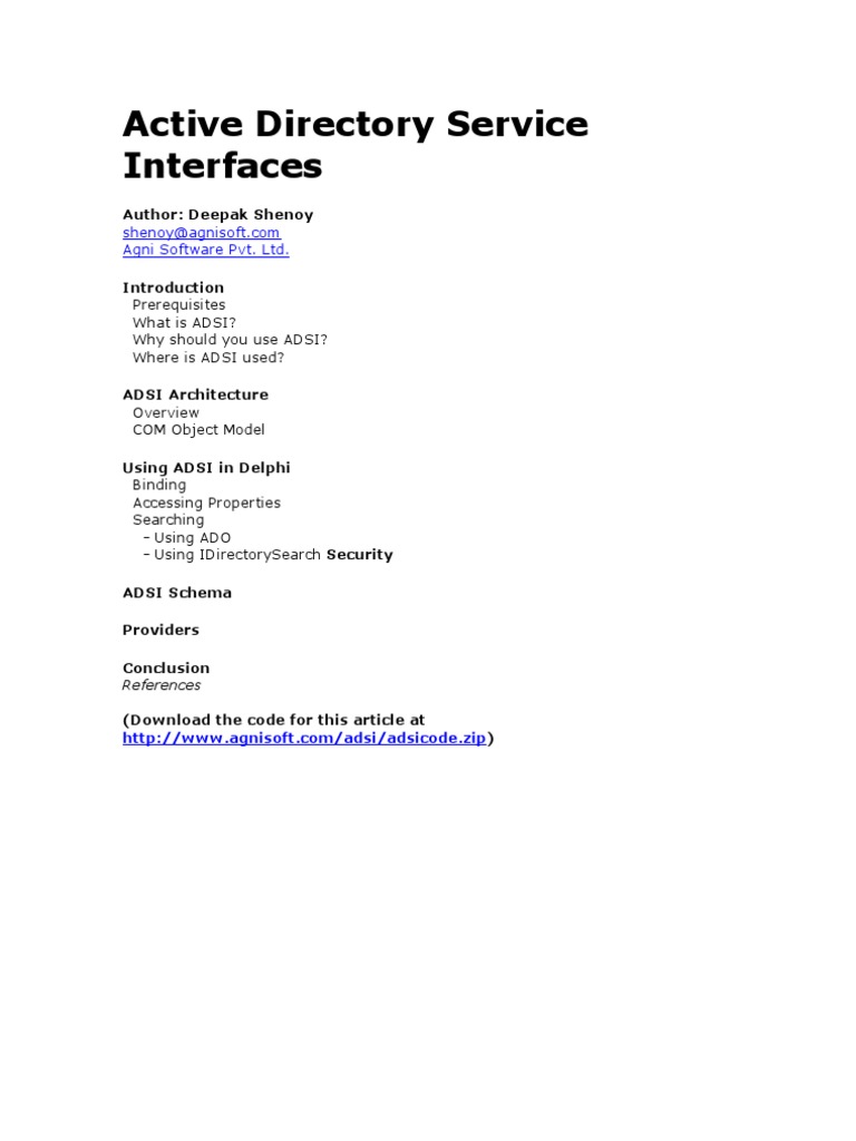 Active Directory Service Interfaces | PDF | Active Directory ...