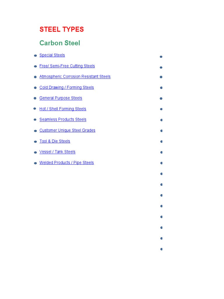 Steel Type | PDF | Steel | Chemical Elements