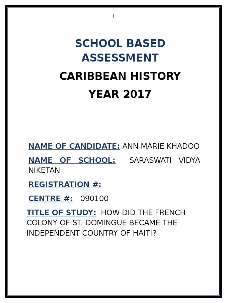 History Sba | PDF | Haiti | Slavery