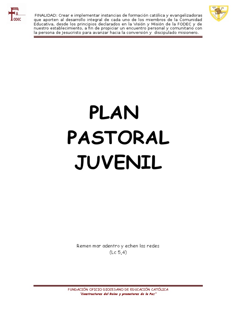 Formato para Plan Anual de Pastoral Infantil | PDF | Evangelización | Jesús