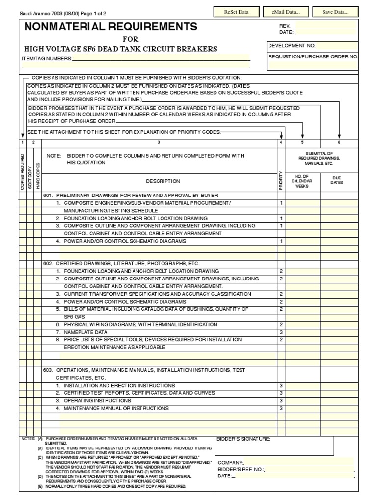Nonmaterial Requirements for High Voltage SF6 Dead Tank Circuit ...