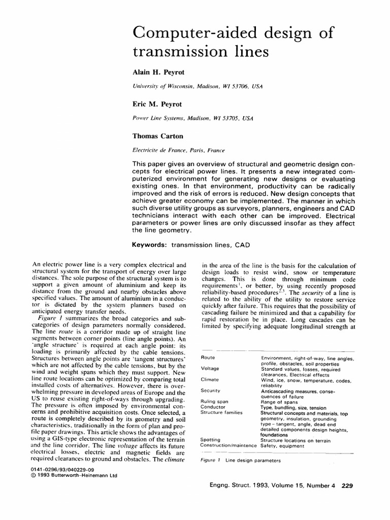 Computer Aided Design of Transmission Lines 1993 | PDF | Computer Aided ...