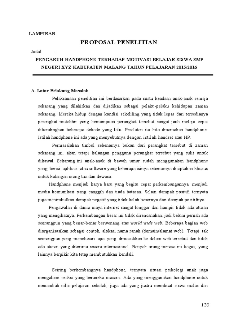 Lampiran Contoh Proposal | PDF