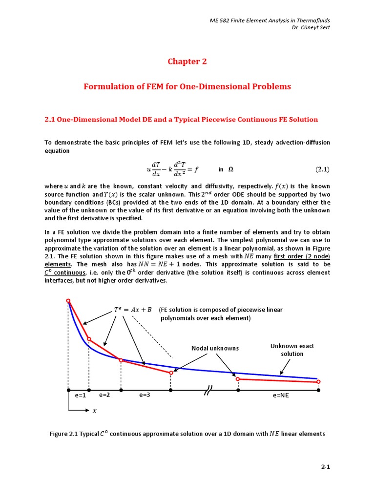 Formulation of FEM For One-Dimensional Problems | PDF | Finite Element ...