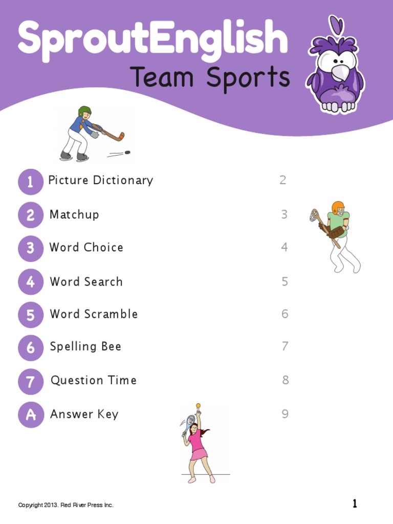Team Sports: Picture Dictionary Matchup | PDF | Athletic Sports | Hobbies