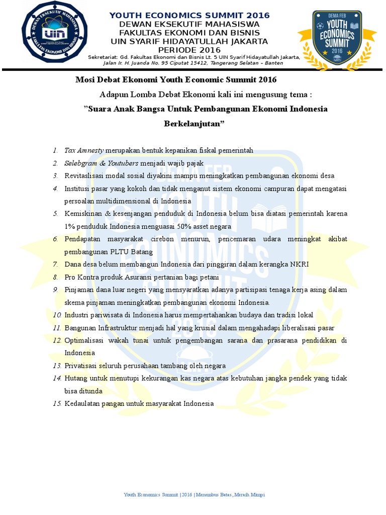 Mosi Debat Ekonomi - Perumperindo.co.id