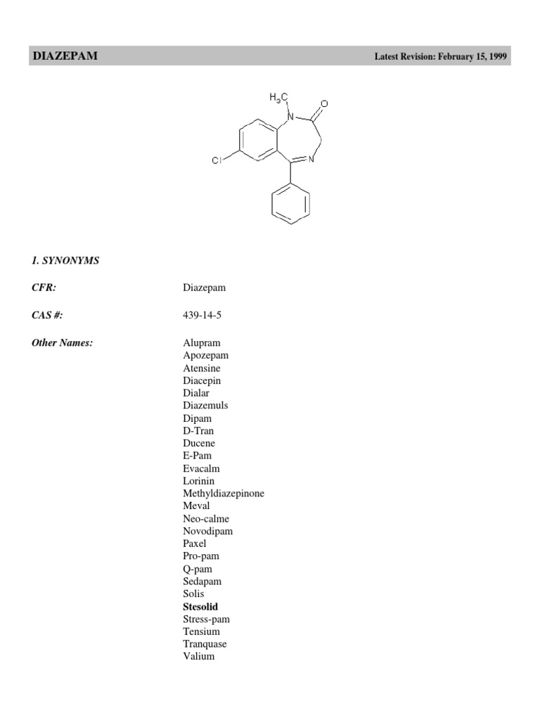 Monograph - Diazepam SWGDRUG | PDF | High Performance Liquid ...