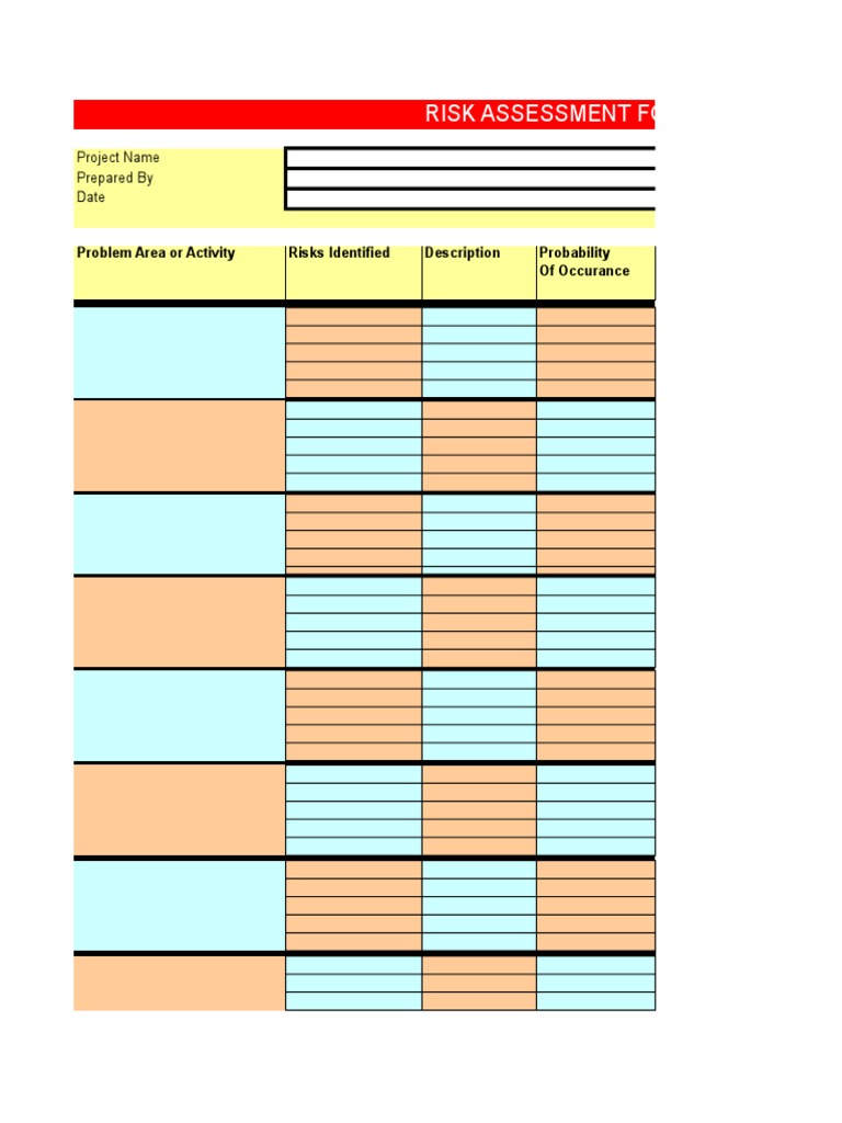 Sample Risk Assessment Form | PDF