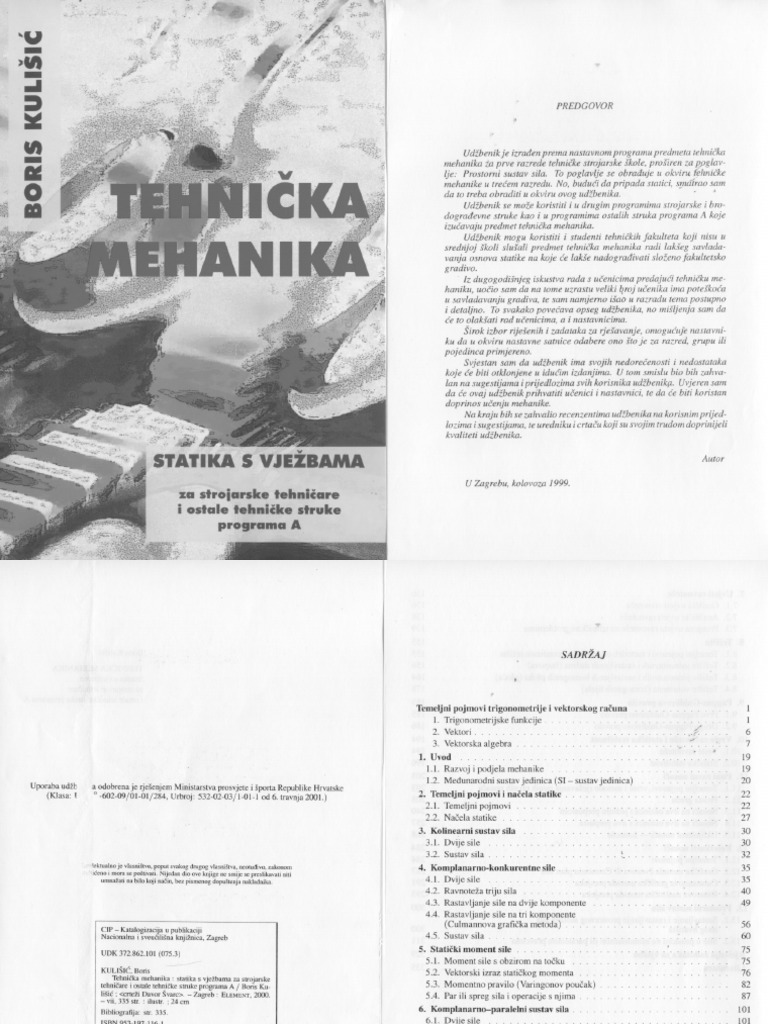 Tehnicka Mehanika Za Srednje Škole B. Kulišić PDF | PDF