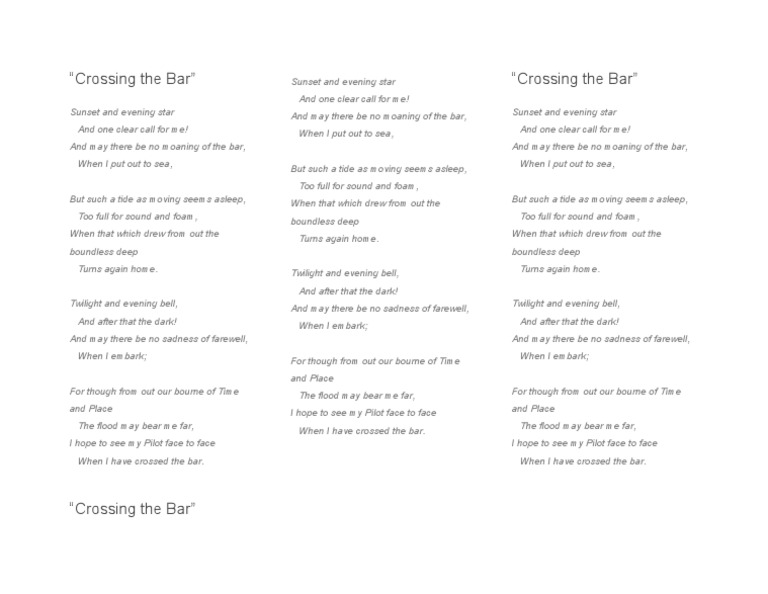 Crossing The Bar | PDF