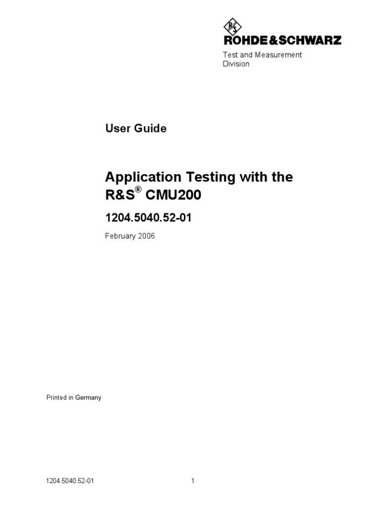 CMU Application Testing With CMU200 | PDF | Ip Address | Computer Network